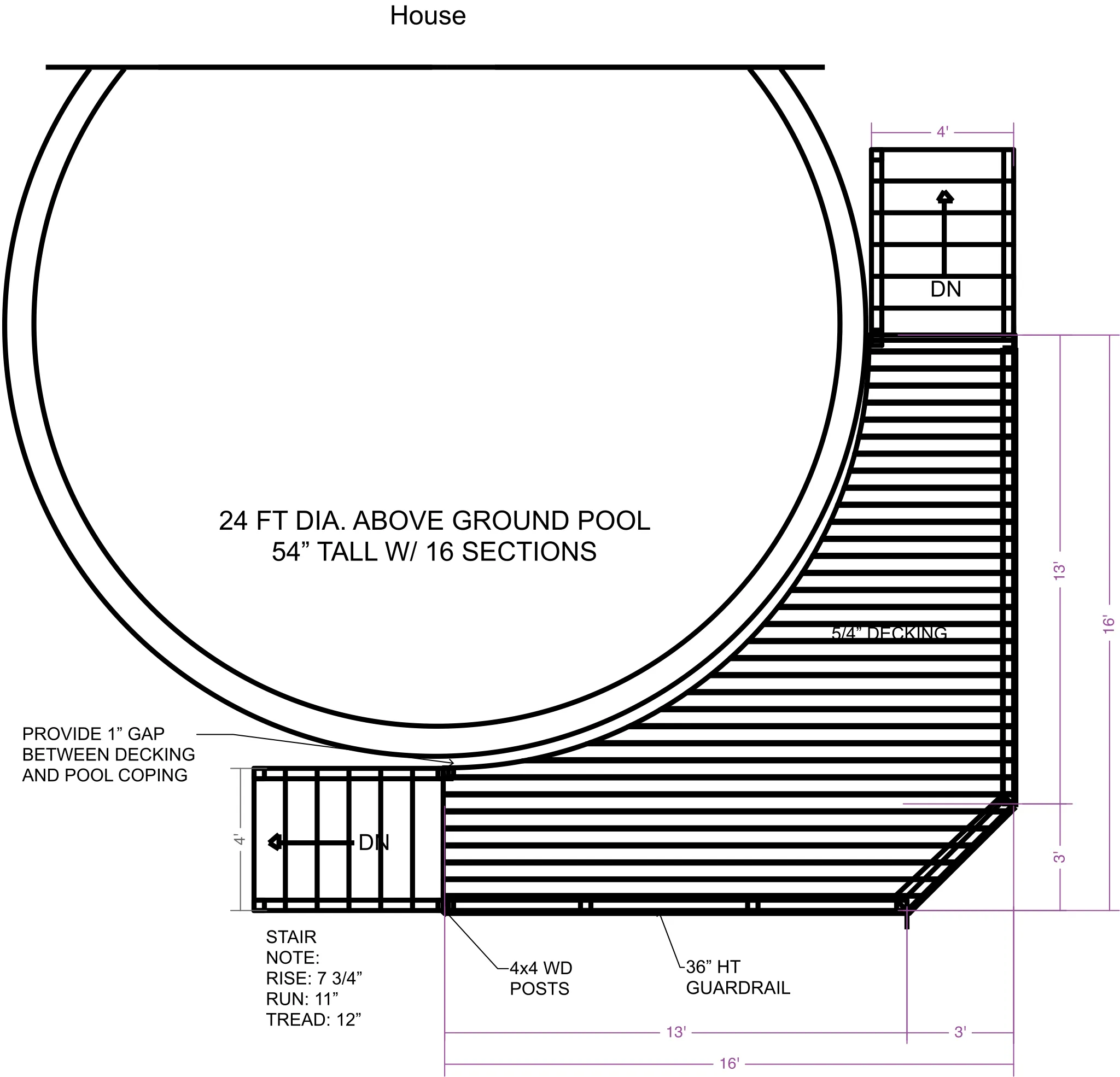 16x16 Deck Layout – Create Deck Designs in ArcSite